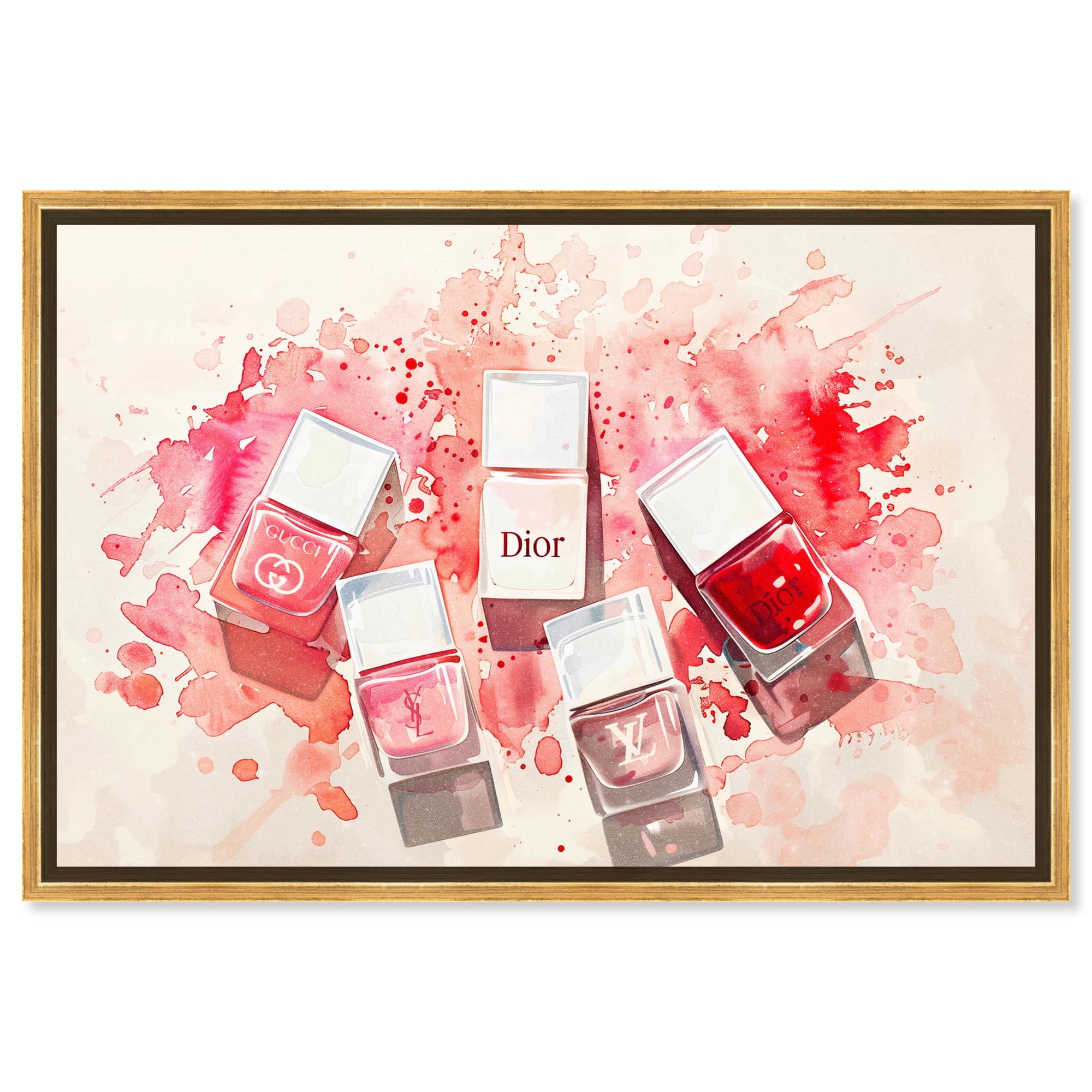 Nail Polish Collection Canvas Fashion Glam Art by Art Remedy, Gold ...