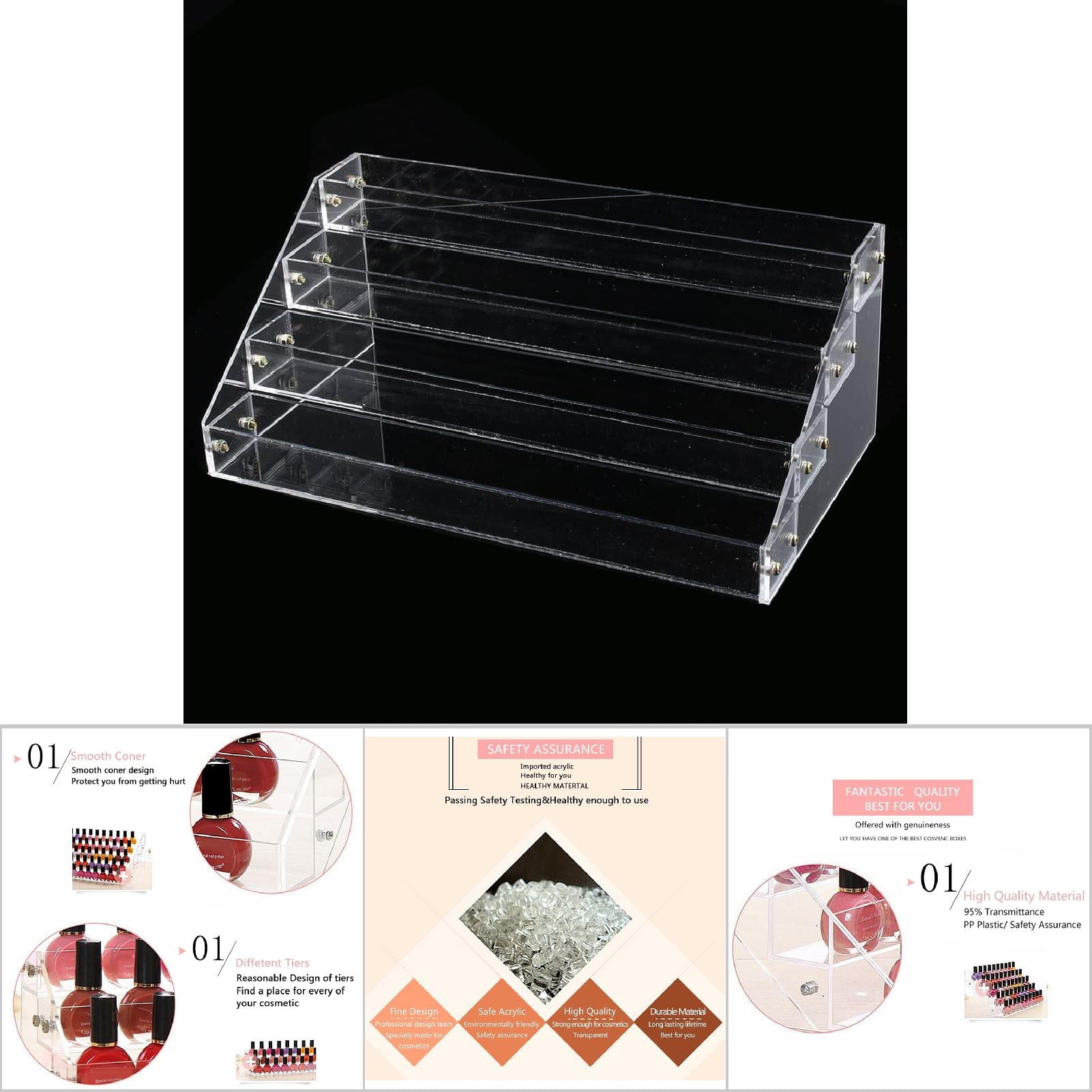 Nail Polish Display Holder, Makeup Rack Acrylic For Desk - Walmart.com