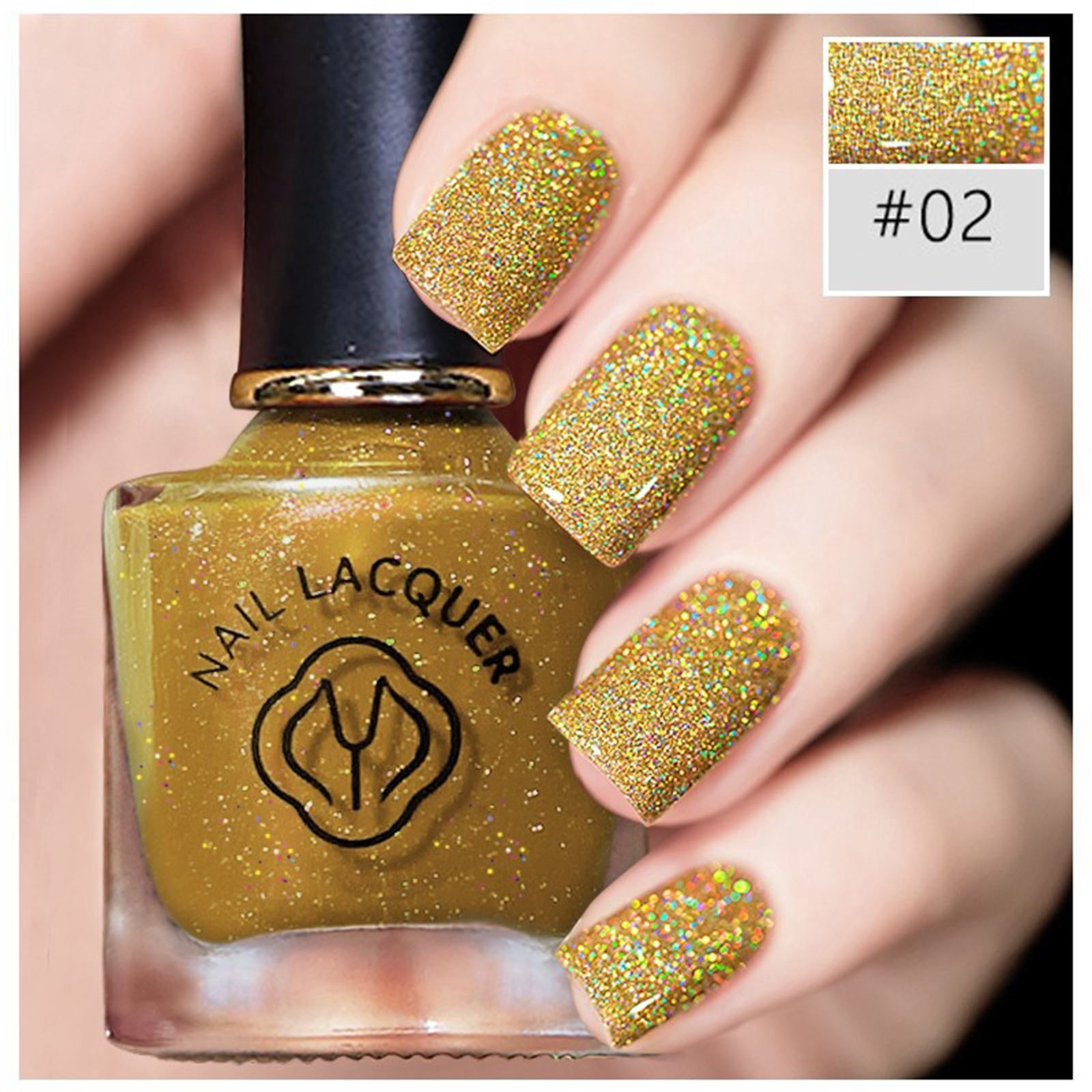 Nail Polish Gold Glitter Nail Polish Long Lasting Yellow Nail Polish ...