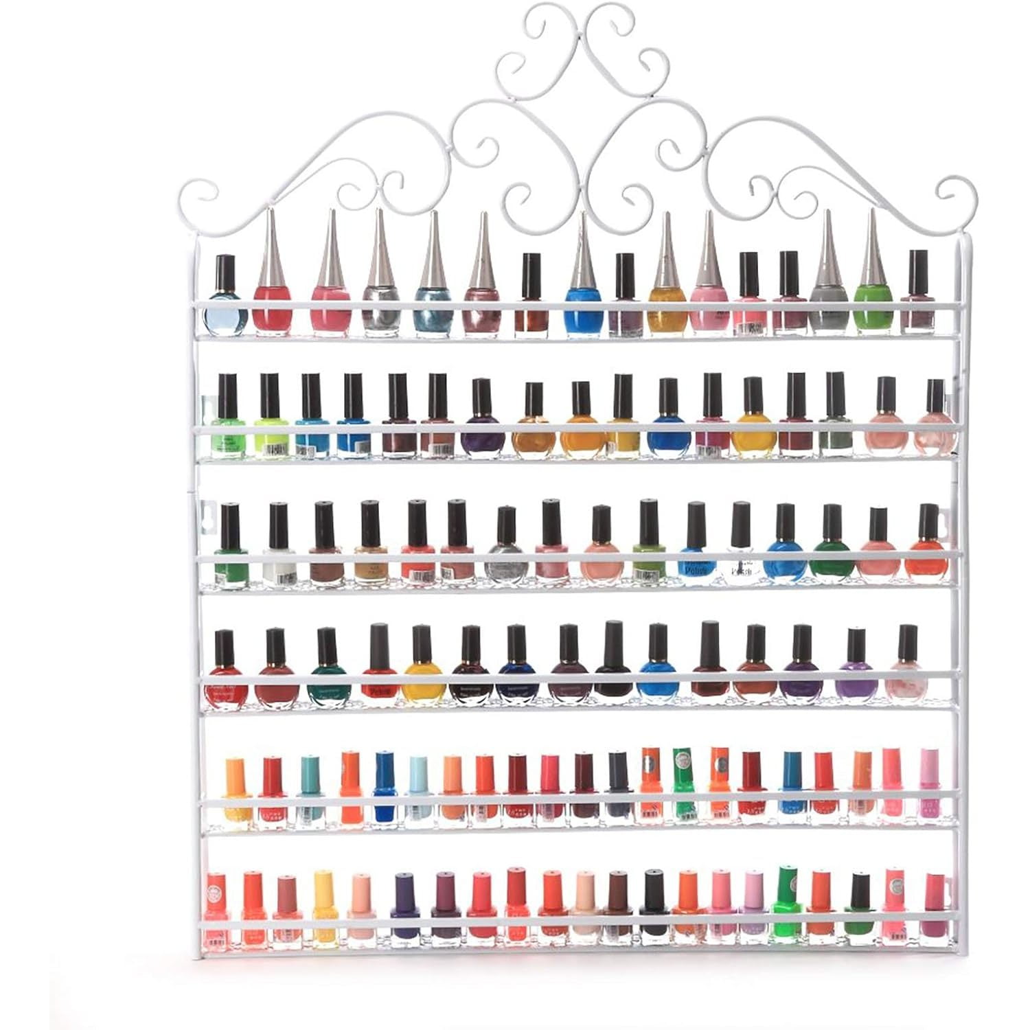 Nail Polish Holder, DIY 6 Tier Metal Nail Polish Rack Nail Polish Wall ...