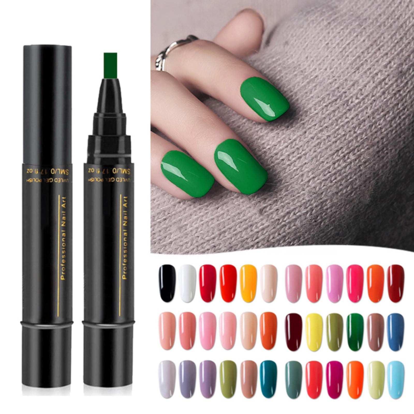 Nail Polish Pen, 36 Color Stepped Nail Polish Pen Three In One Pencil ...