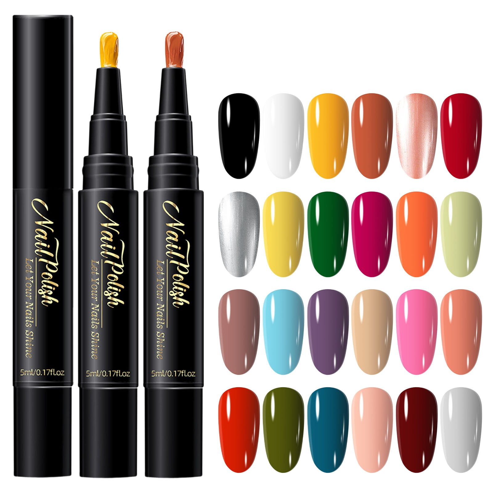 Nail Polish Pen,Water Based Nail Art Polish Pen,Easy Control Brush Tip ...