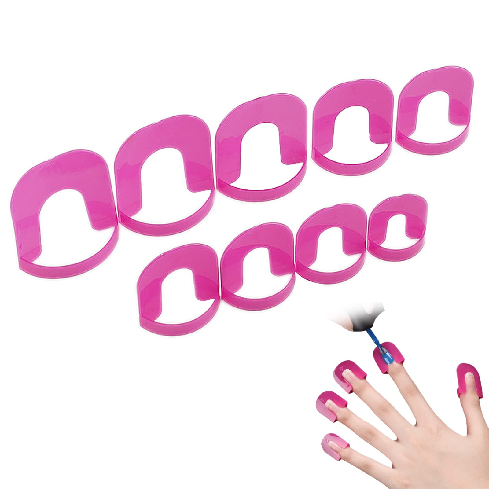 Nail Polish Stencil, 26pcs Reusable Nails Edge Skin Barrier Kit, 10 ...