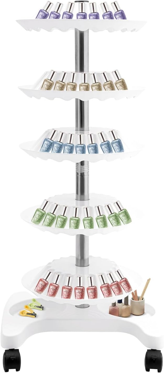 Nail Polish Trolley Organizer, Nail Polish Spinning Rack Display Stand ...