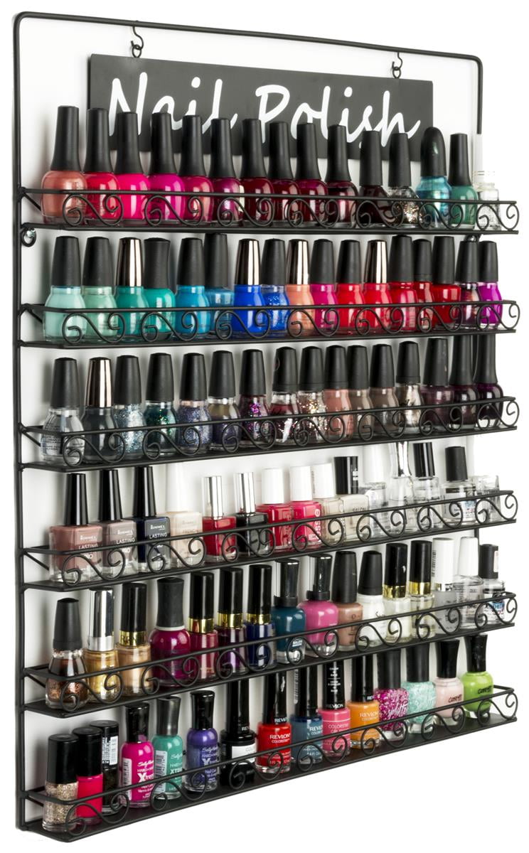 Nail Polish Wall Rack Organizer, 6 Shelf,Holds Up To 102 Bottles (Gloss ...