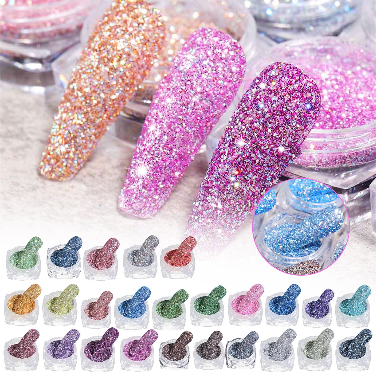 Nail Powder, Mirror Effect Solid Mirror Powders Nail Art Mirror Pigment ...