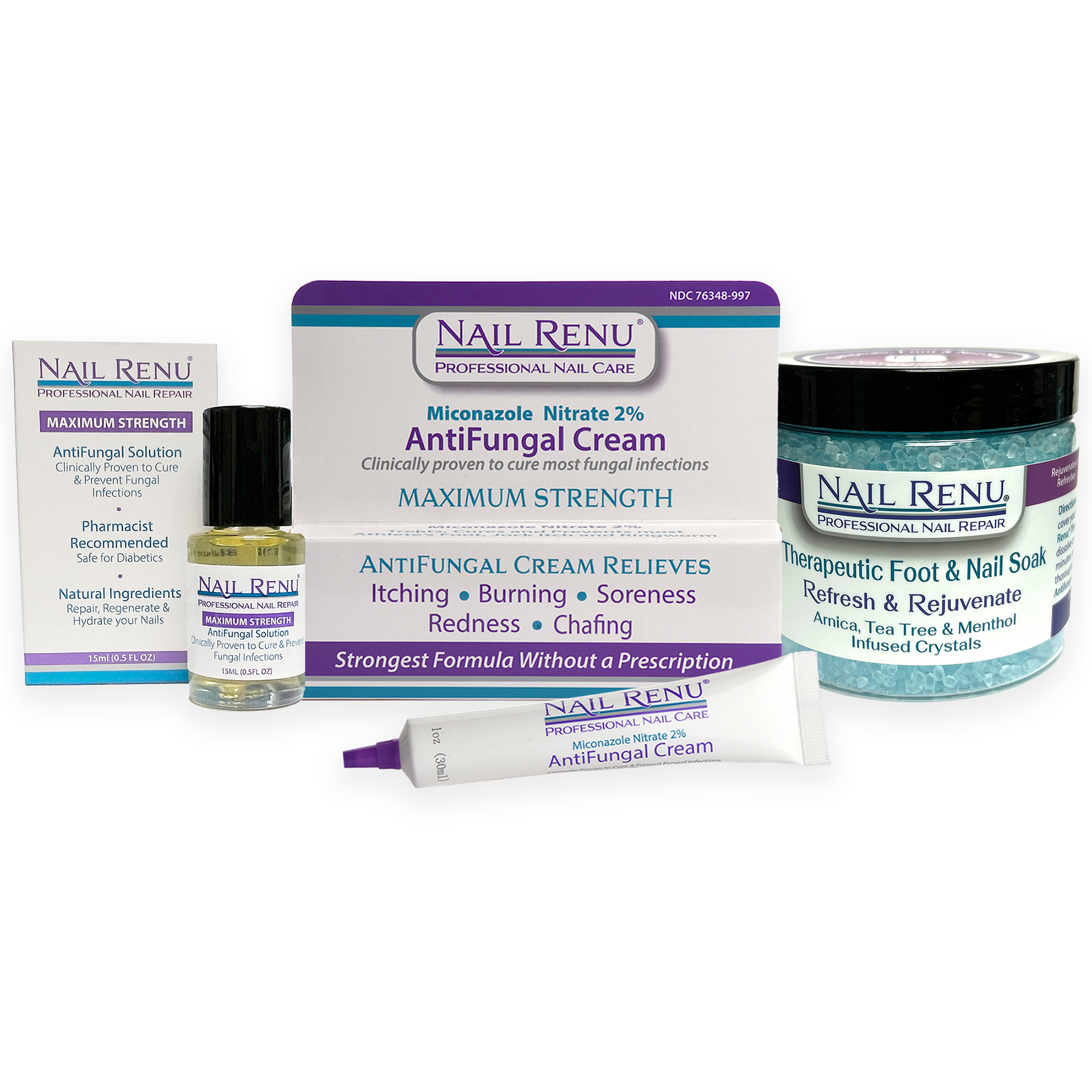 Nail Renu Antifungal Foot Care Set | Foot Soak Salts + Toenail Fungus ...