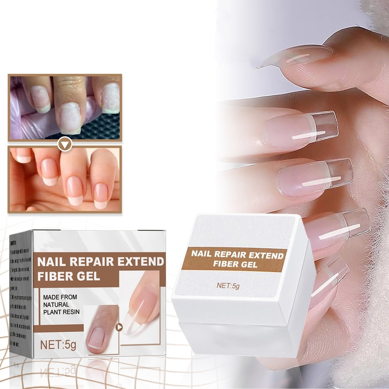 Nail Repair Extension Fiber Gel 5g | Strong Quick Nail Crack Repair ...