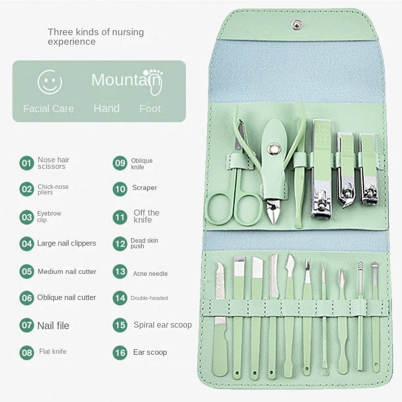 Nail Repair Set 16 Piece Stainless Steel Nail Care Set Professional ...