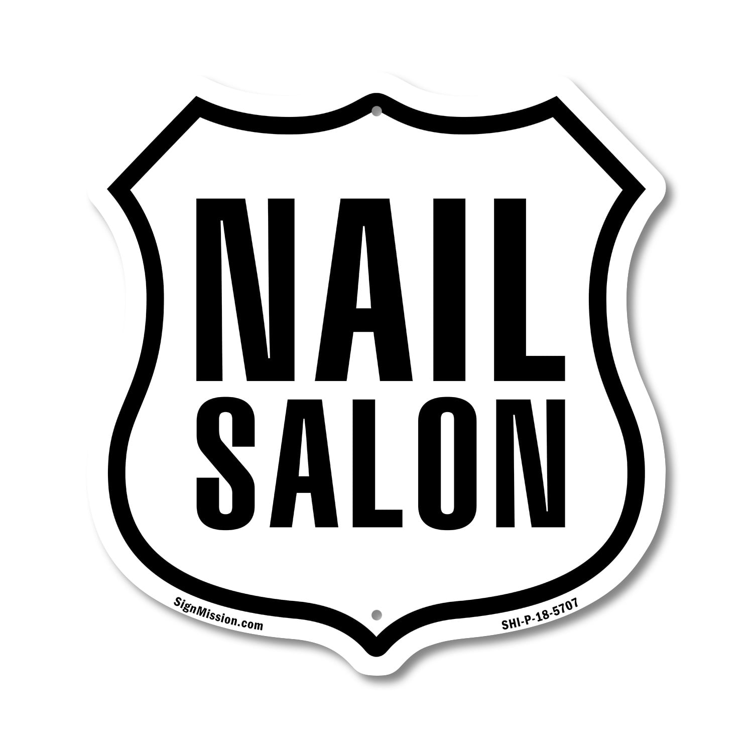 Nail Salon 12 inch X 12 inch Shield Shaped Commercial Grade Plastic ...