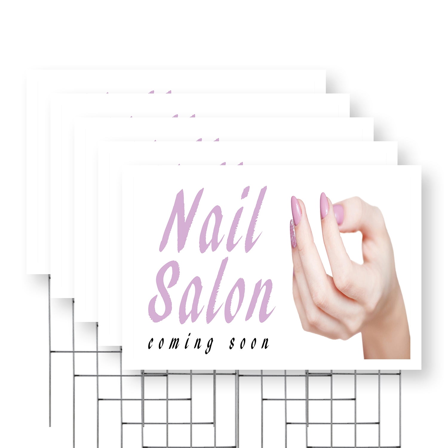 Nail Salon Coming Soon Yard Sign 5 Pack of 24 Inch x 36 Inch Double ...