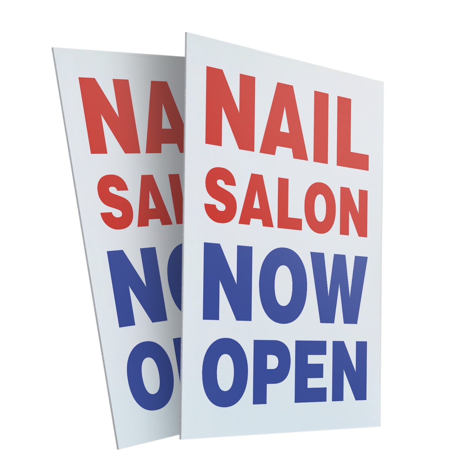 Nail Salon Now Open (2-Pack) 24 Inch x 36 Inch Plastic Signs | Sign ...