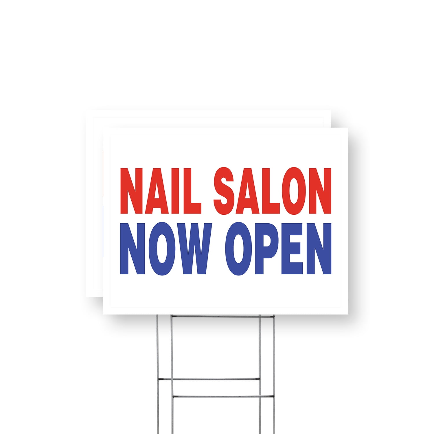 Nail Salon Now Open Yard Sign 2 Pack of 18 Inch x 24 Inch Single Sided ...