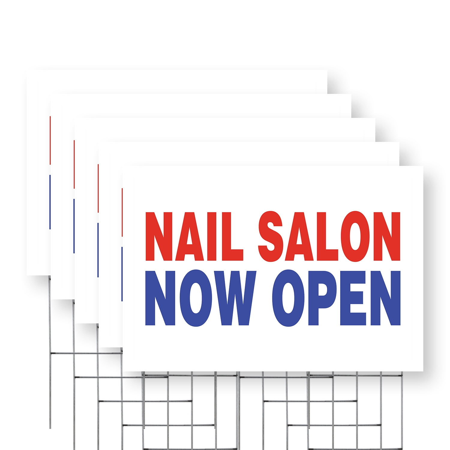 Nail Salon Now Open Yard Sign 5 Pack of 24 Inch x 36 Inch Double Sided ...