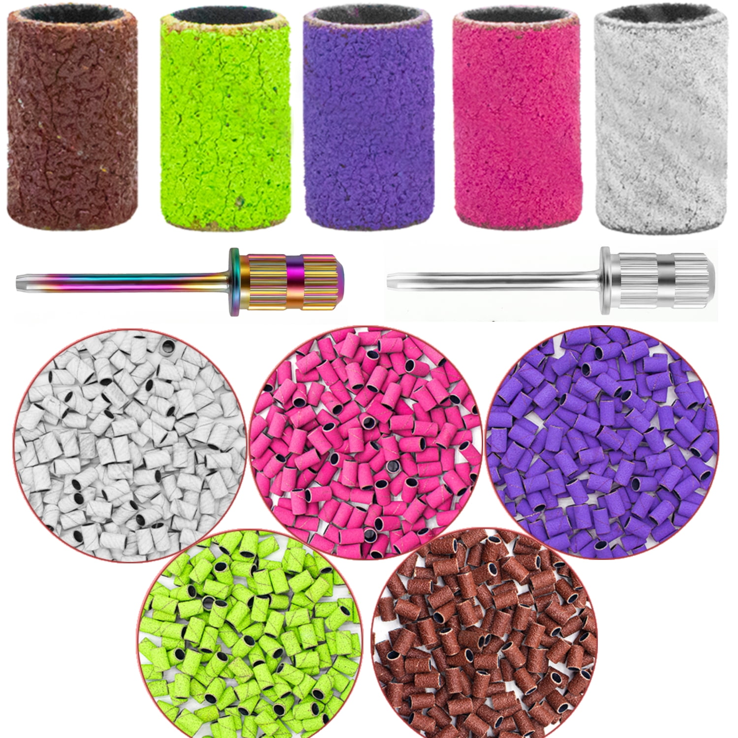 METEOROCK Nail Sanding Bands, 300PCS Coarse Fine Sanding Bands 80-240 ...