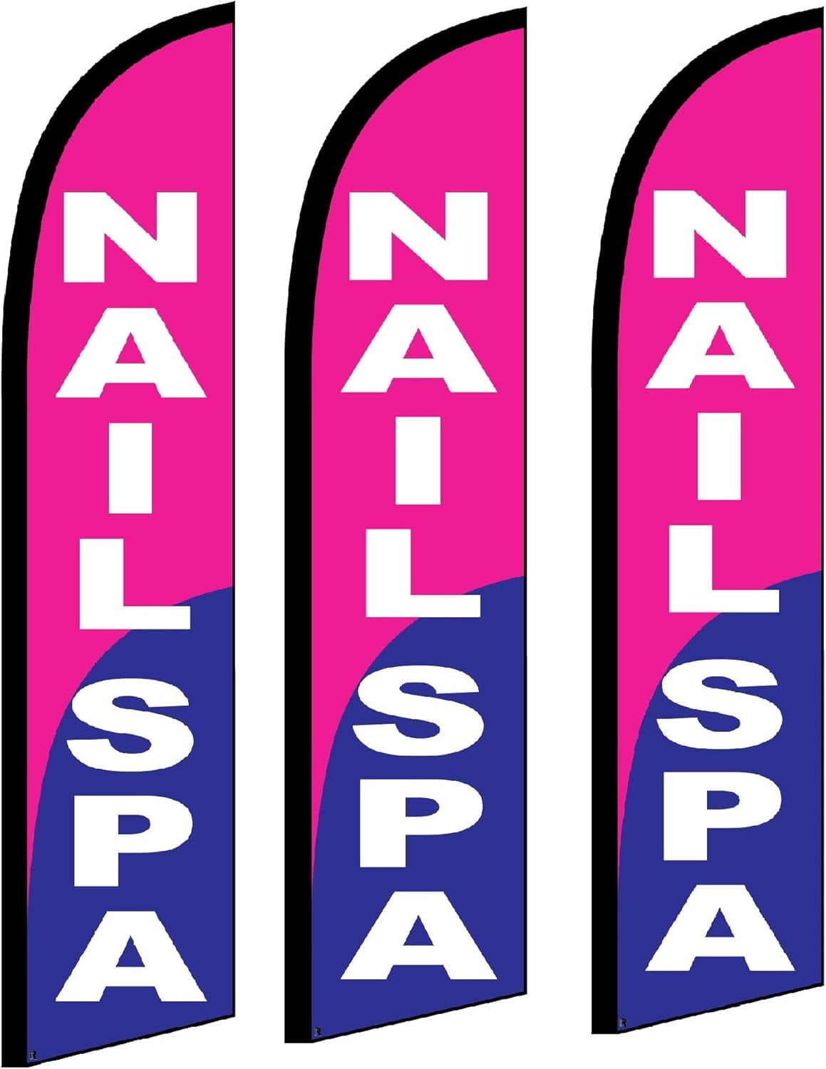 Nail Spa or Nail Salon Business Windless Feather Flutter Flag 10 x 2.5 ...