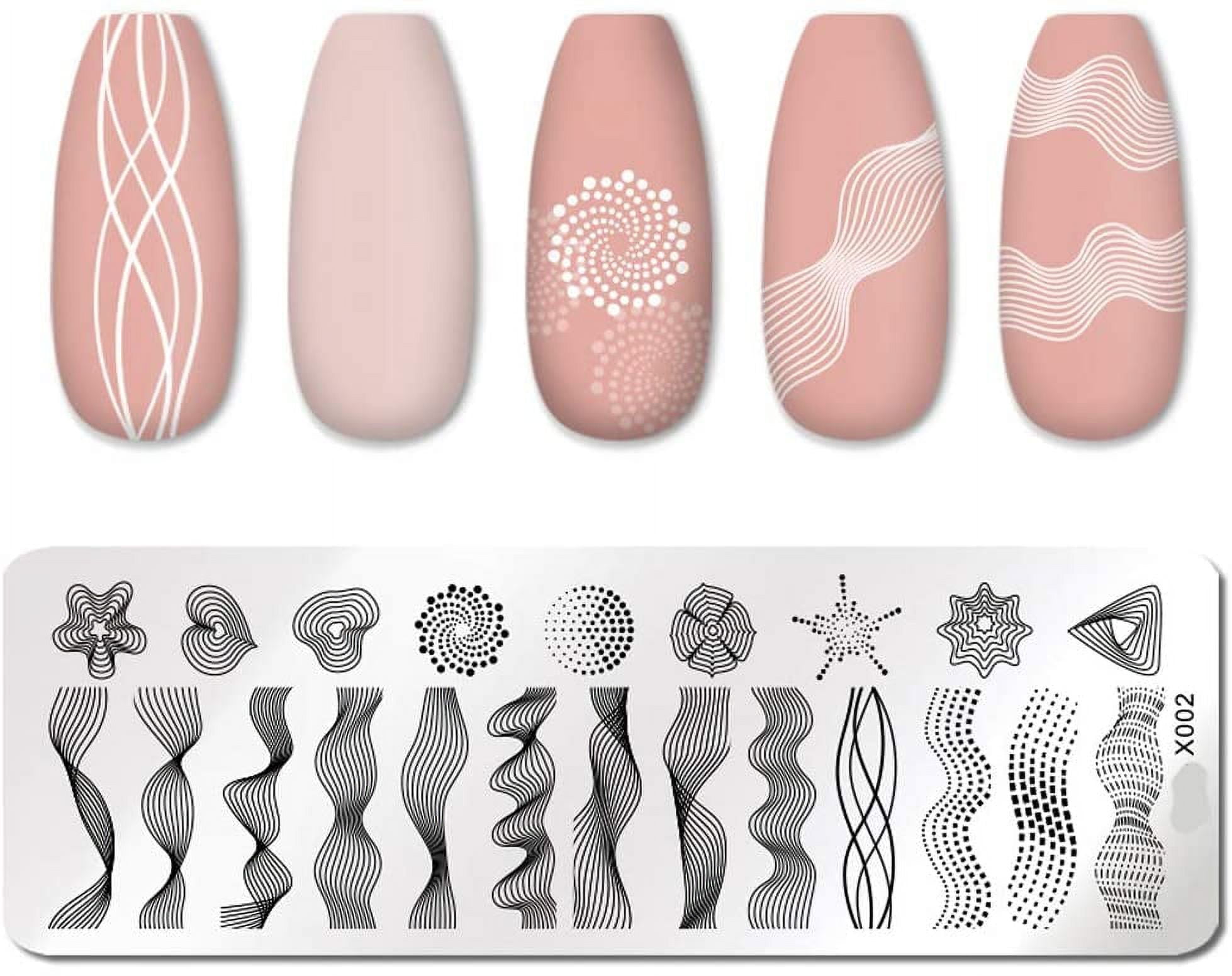 Nail Stamping Plates Line Pictures Nail Art Plate Stainless Steel ...