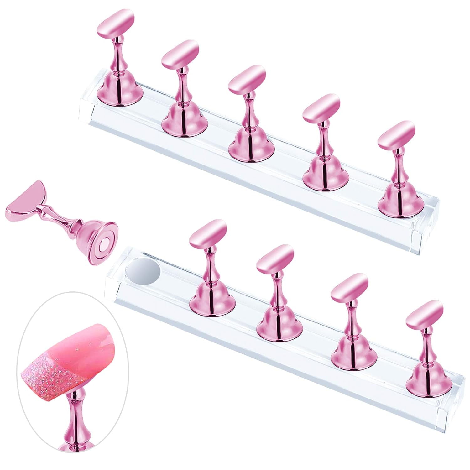 Nail Stand For Press On Nails Display, Magnetic Fake Nails Holder For ...