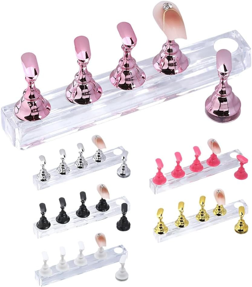 Nail Stand for Press On Nails Display Practice Art Magnetic Fake Nail ...