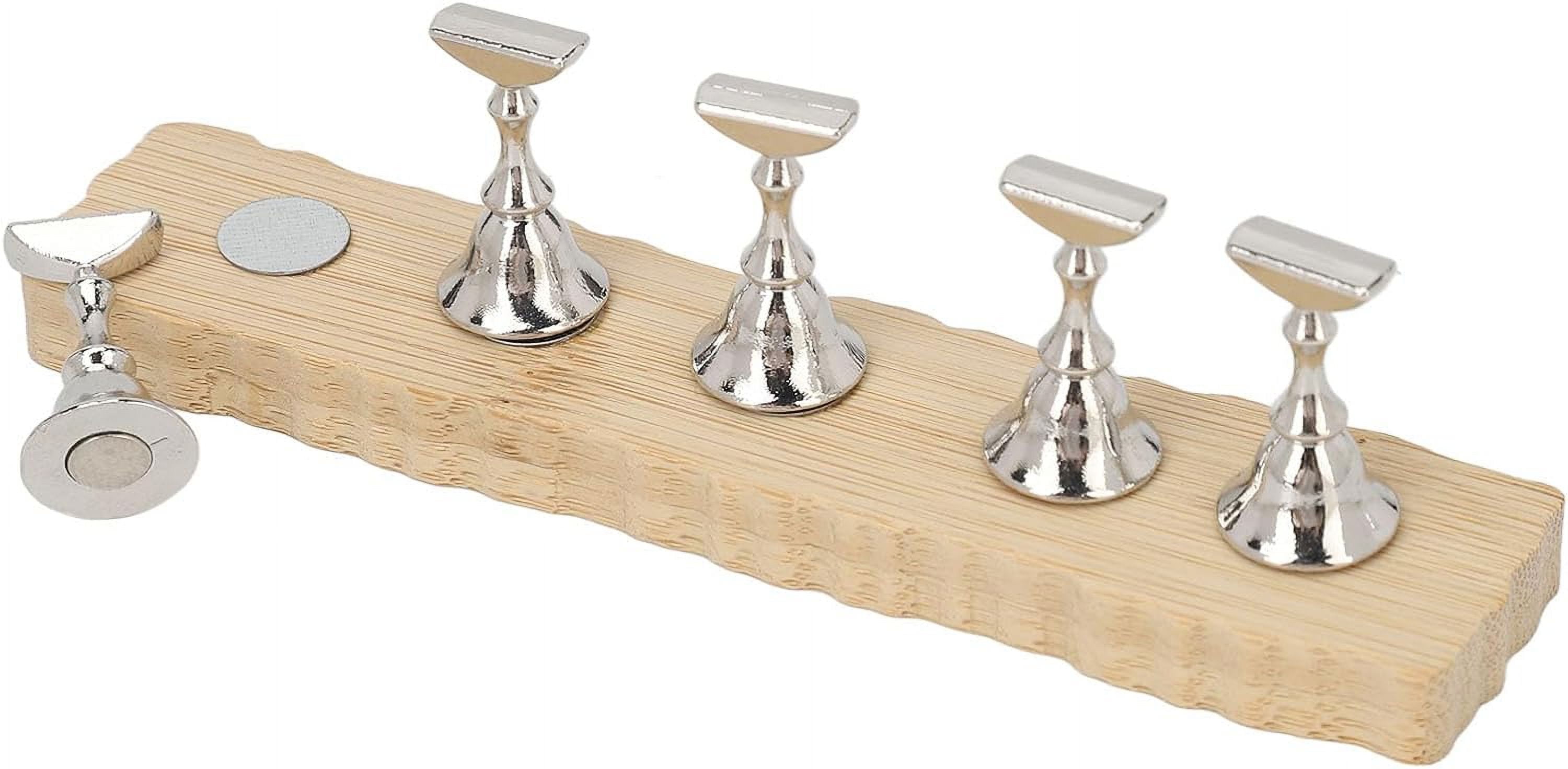 Nail Stand with Wave Edge Wooden Base, Strong Magnetic Suction ...