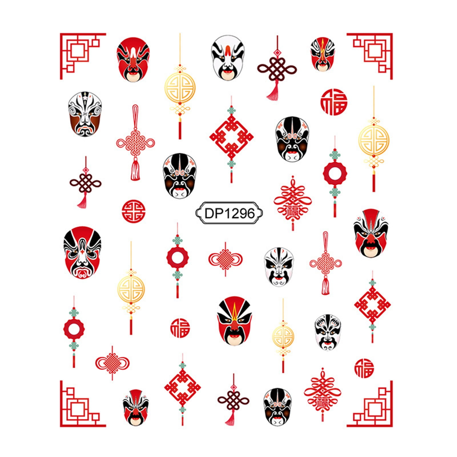 Nail Sticker Chinese Style Exquisite Pattern Paper Colorful Fingernail ...