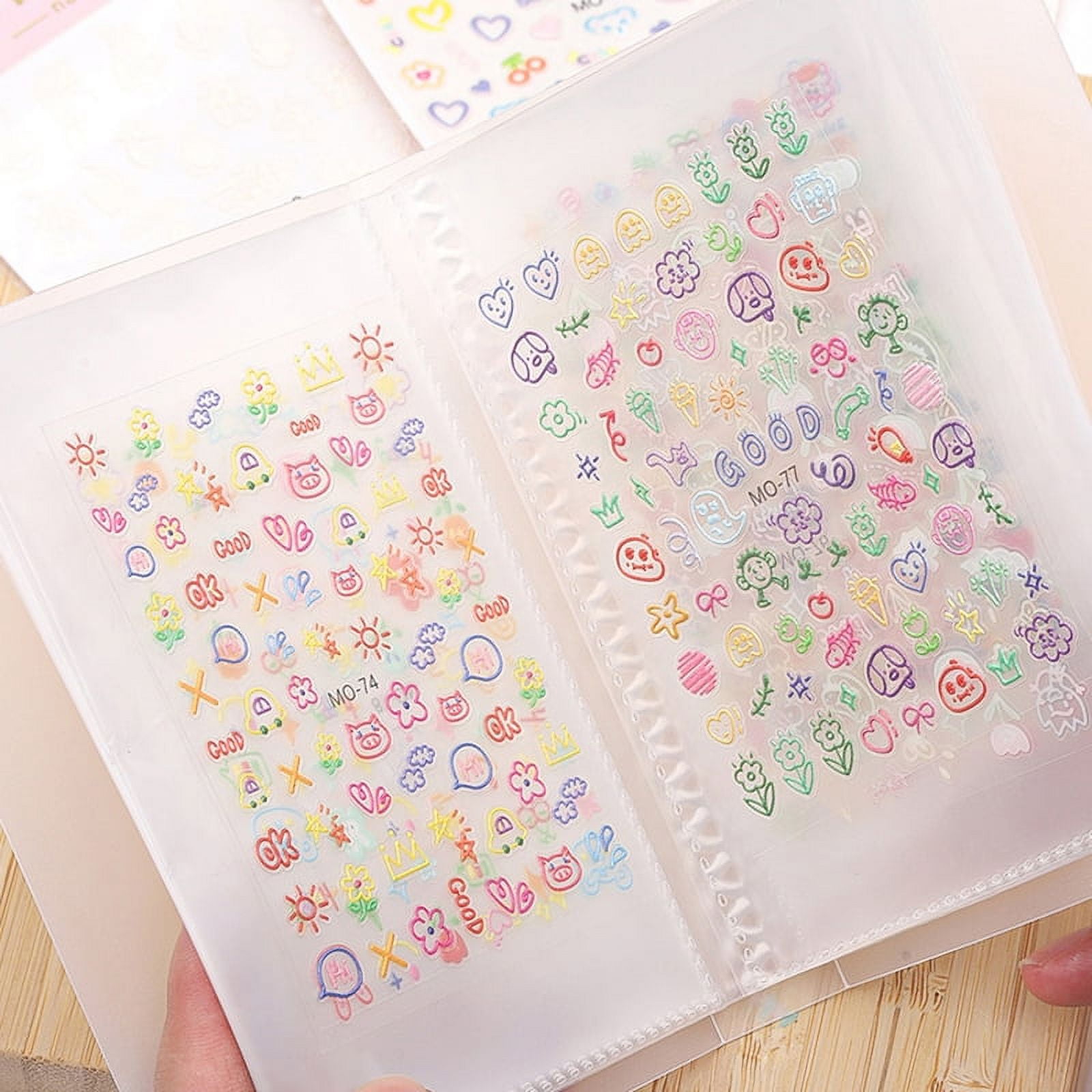 Nail Sticker Storage Booklet DIY Nail Art Design Tools Collecting Album ...