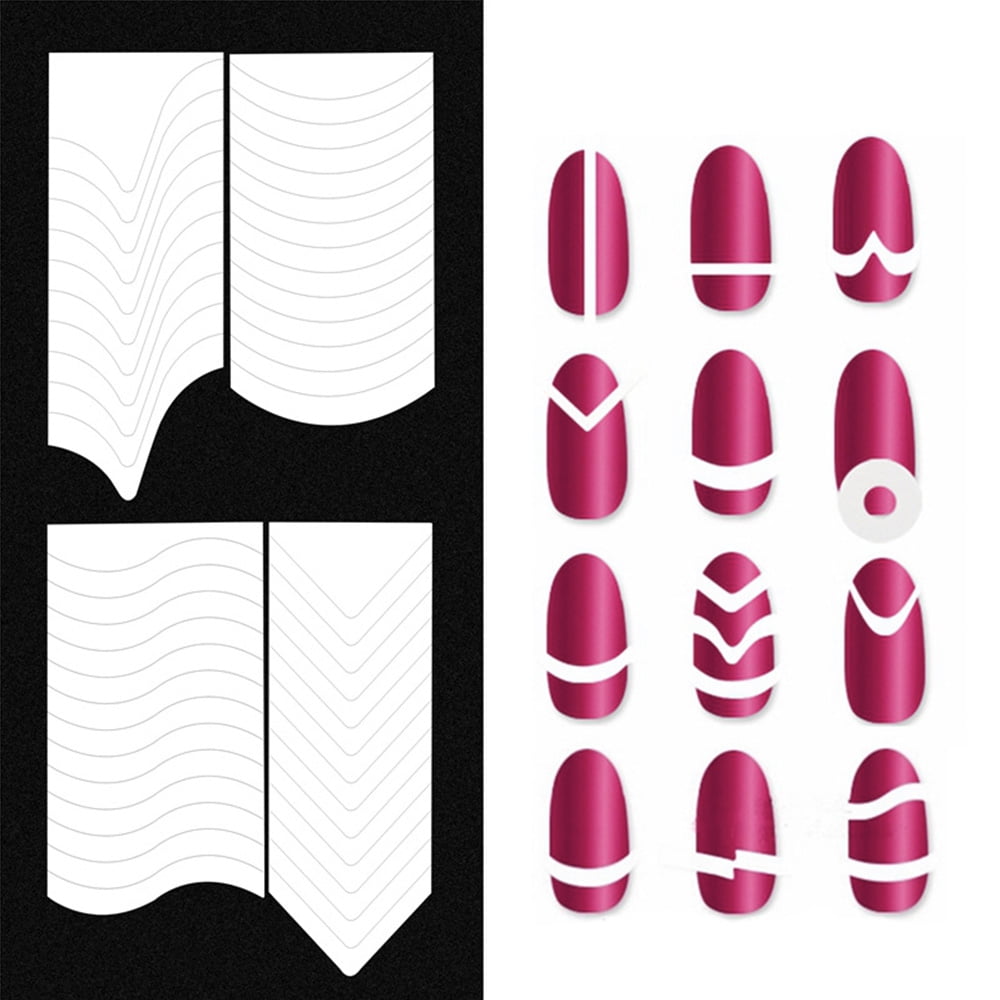 Nail Stickers, Art Nail Stickers18 Sheet Tips Curved Stickers French ...