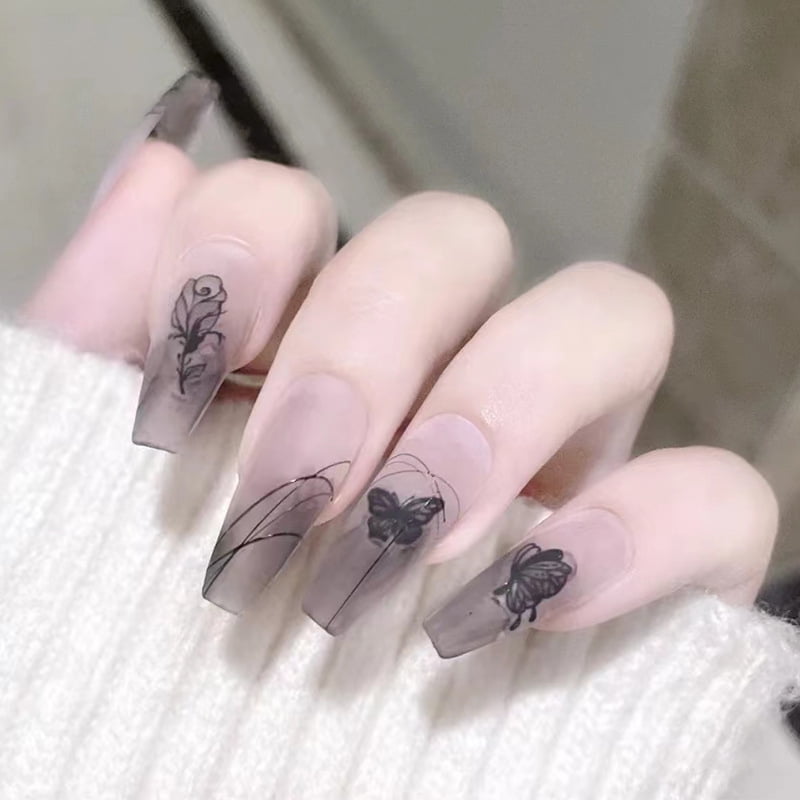 Nail Stickers Fake Nails Wearable Detachable Nail Tips - Walmart.com