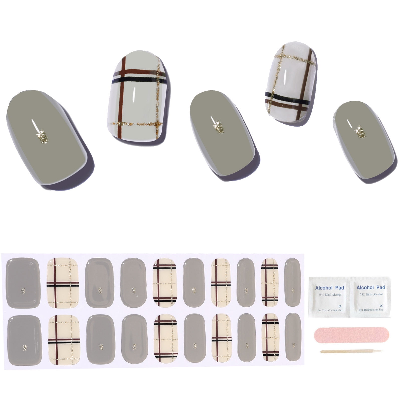 Nail Stickers Full Nail Semi-Cure Gel Pattern Nail Art Design Manicure ...