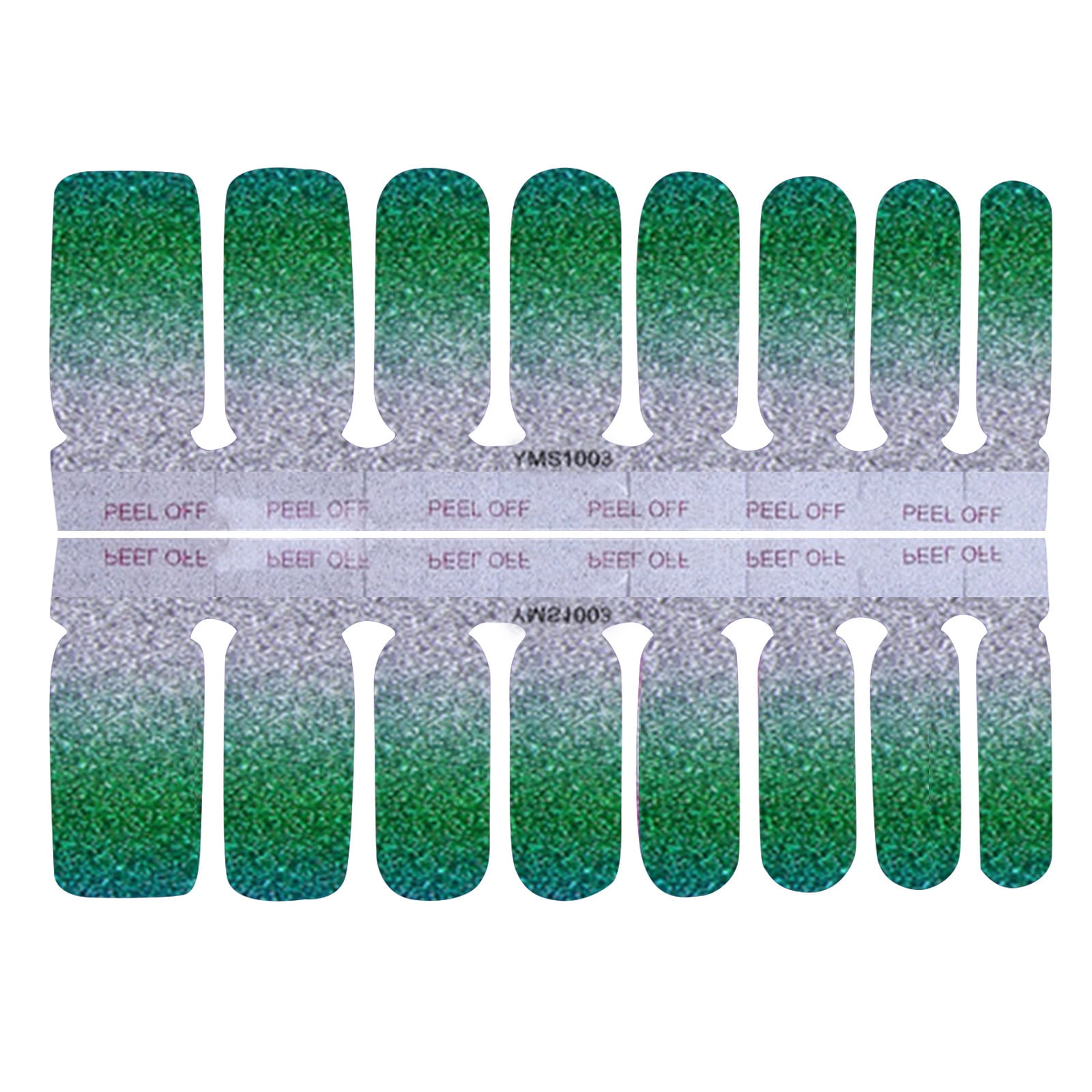 Nail Stickers Glitter Gradient Color Full Wraps Polish Stickers Decal ...