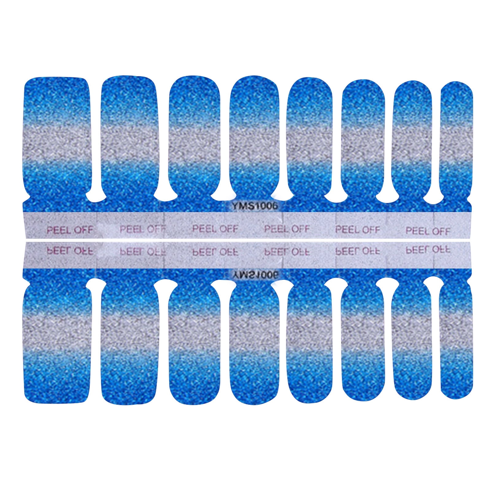Nail Stickers Glitter Gradient Color Full Wraps Polish Stickers Decal ...