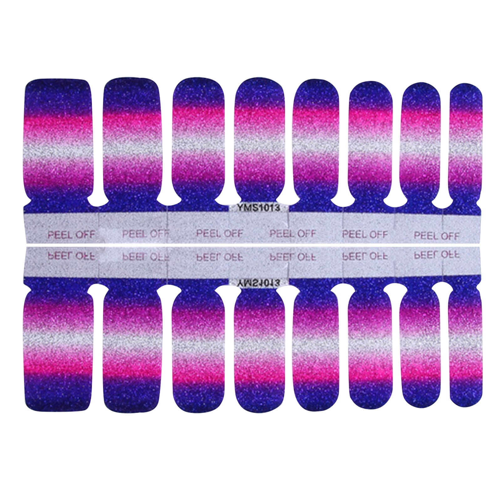 Nail Stickers Glitter Gradient Color Full Wraps Polish Stickers Decal ...