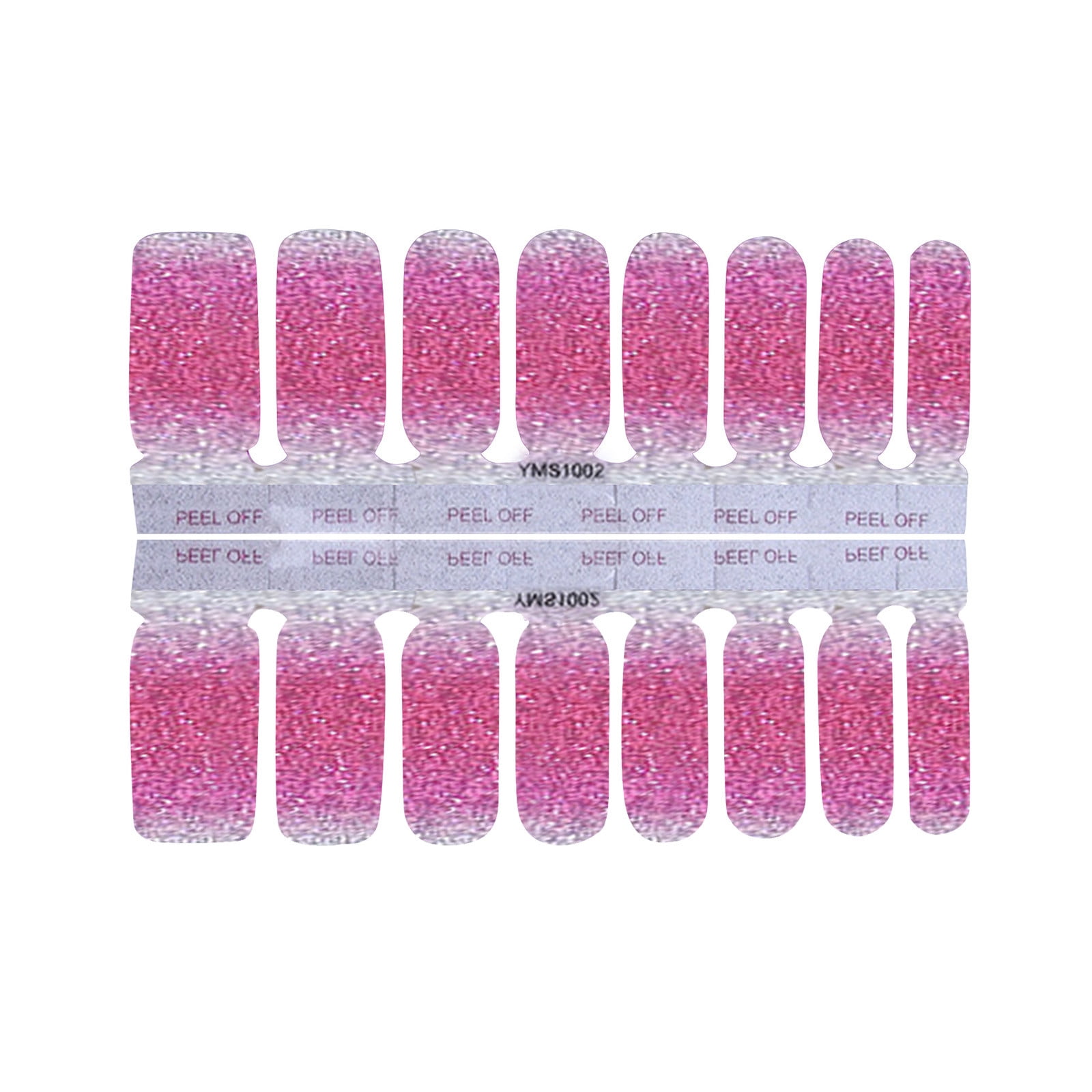 Siquannnn Nail Stickers Glitter Gradient Color Full Wraps Polish ...