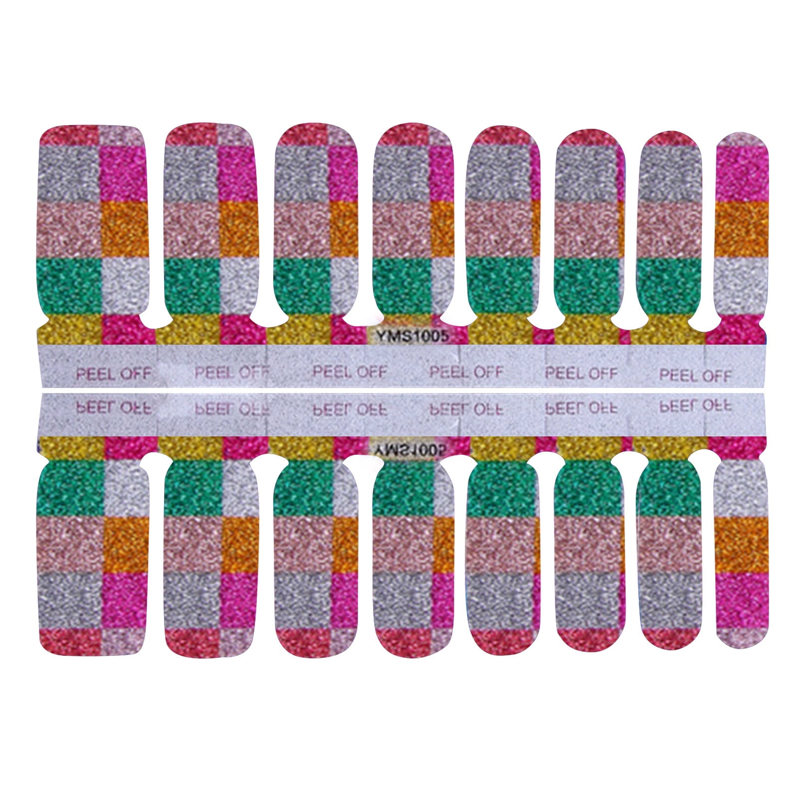 Nail Stickers Glitter Gradient Color Manicure Stickers Self-Adhesive ...