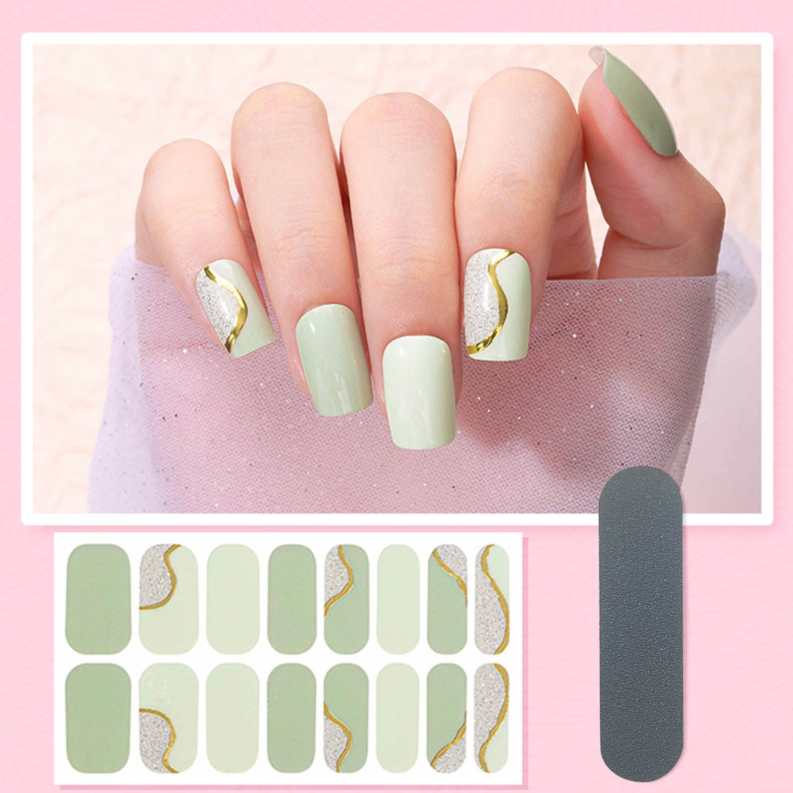 Nail Stickers Kids 3d Fingernail Stencils Reusable Color Street Strips ...