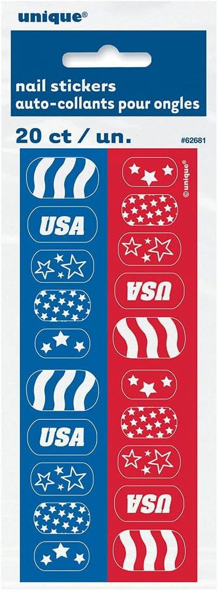 Nail Stickers Patriotic 4th of July Unique Industries, 20 ct - Walmart.com