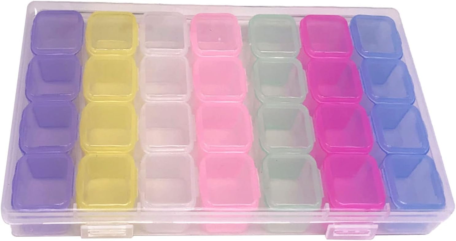 Nail Storage Box PP Compartment Bead Storage Container Separate Lid ...