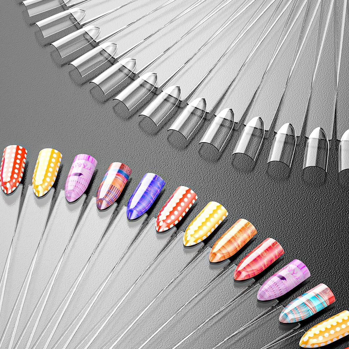 Nail Swatch Sticks - 100pcs Nails Practice Sticks Board with Ring ...