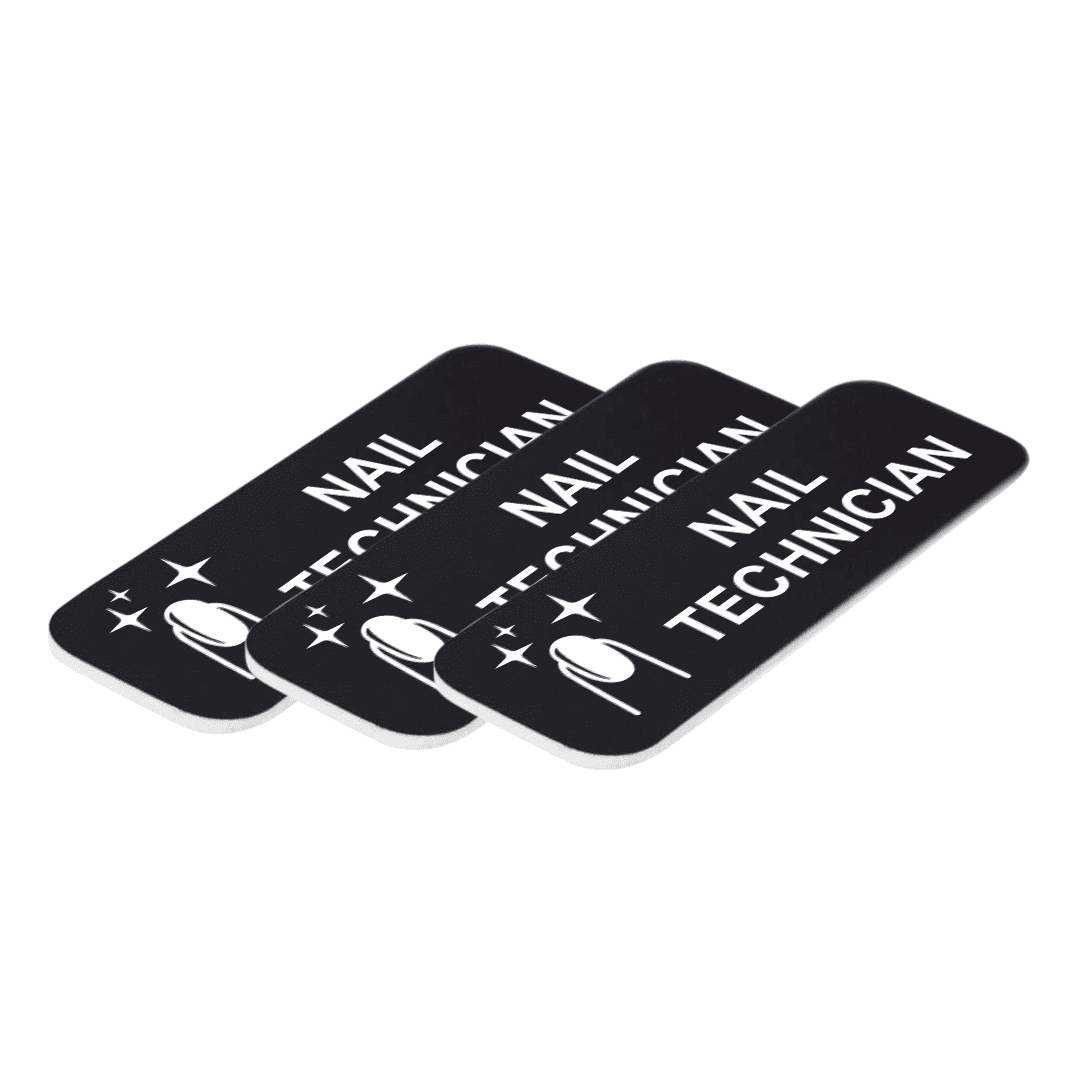 Nail Technician 1 x 3" Name Tag/Badge, Black, (3 Pack) - Walmart.com
