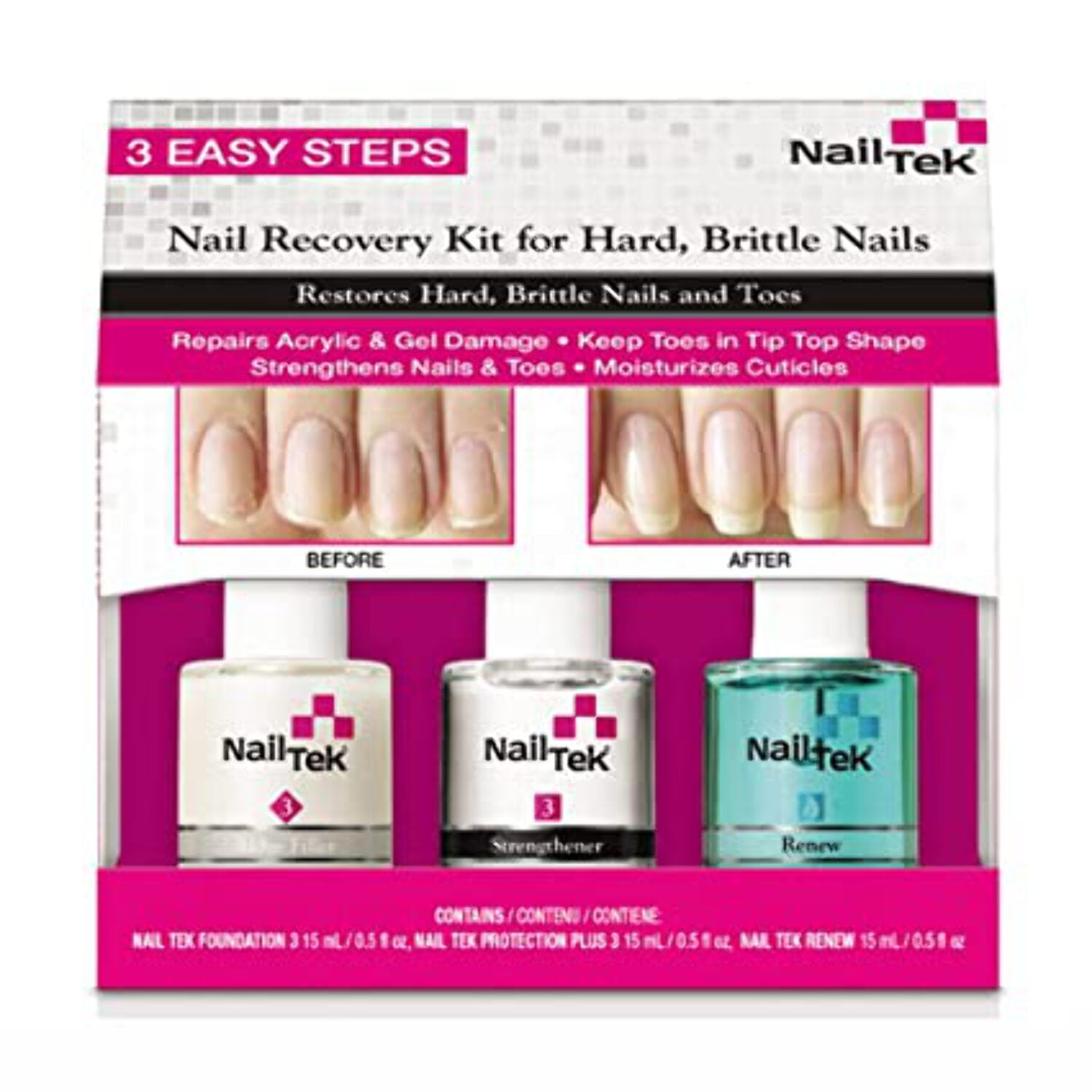 Nail Tek Nail Recovery Kit for Hard, Brittle Nails - Walmart.com