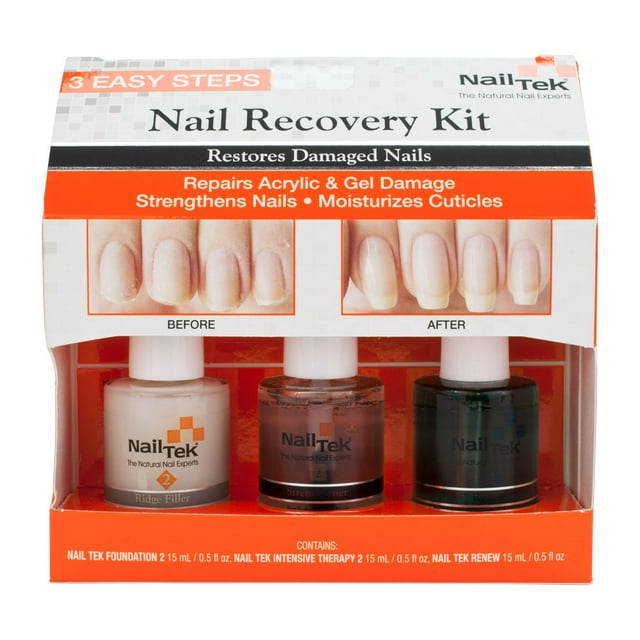 Nail Tek Strength & Repair Kit for Nail Growth, Fingernail Filler, 3 Pc ...