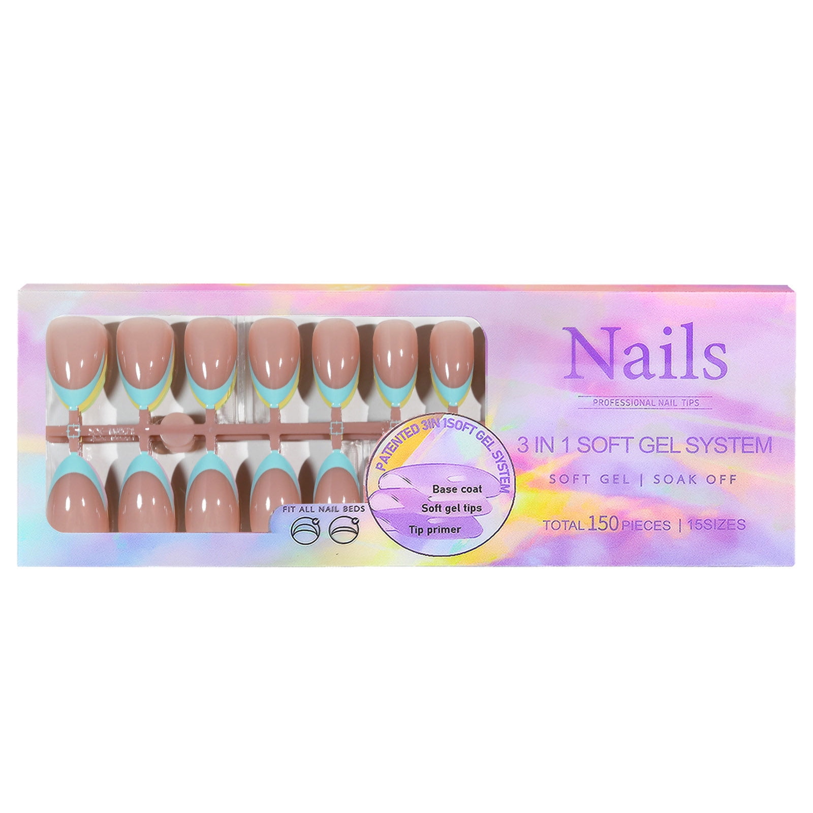 Nail Tips,Tips Press On Nails Colors French Primer Coat French Tips ...