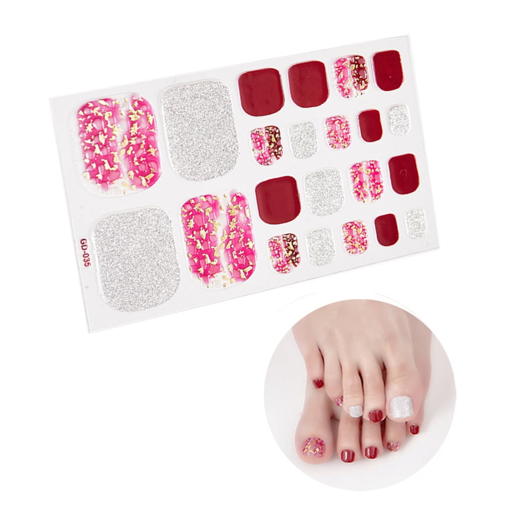 Nail Wraps Full Toenail Stickers for Women Self-Adhesive Bling-Nail ...