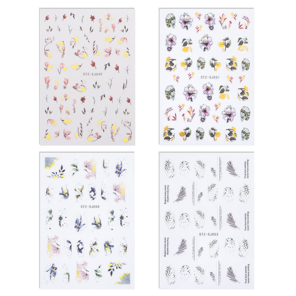 Nail art stickers, 4 types, set D, Multicolor - Walmart.com
