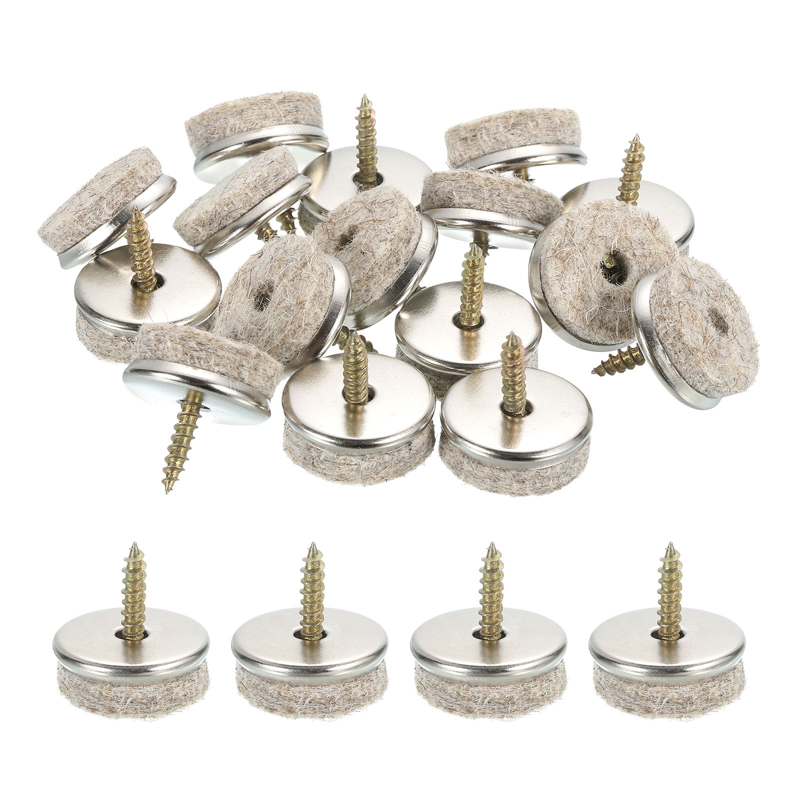 Nail-on Furniture Sliders, 24Pack Nail-on Felt Pad Round Chair Table ...
