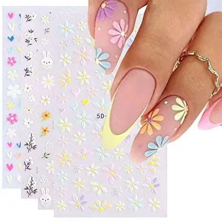 Nail stickers 5D relief three-dimensional small letters dandelion ...