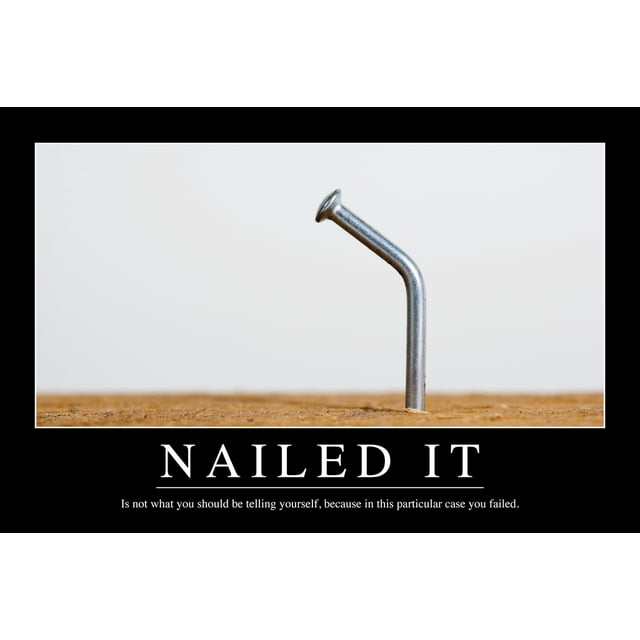 Nailed It Funny Demotivational Cool Wall Art Print Poster 12x18 ...