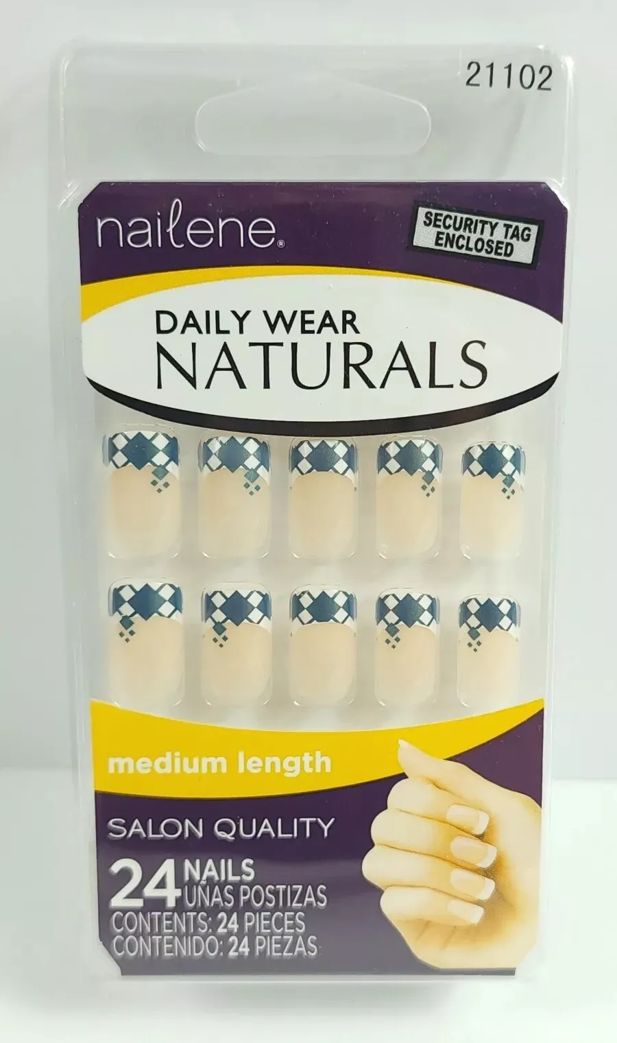 Nailene Daily Wear Naturals Medium Length Artificial Nails 24 Nails ...