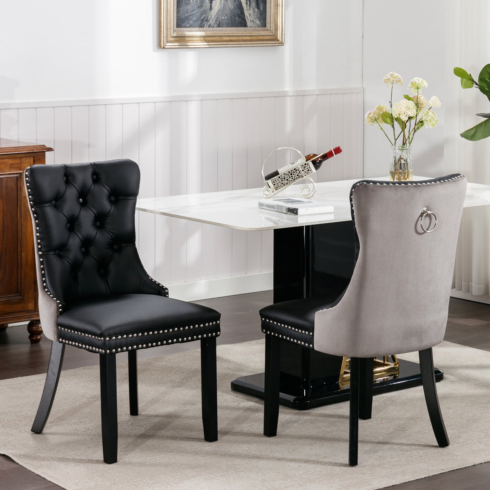 Nailhead Trimmed Velvet Dining Chair / Suitable for Banquet Halls ...