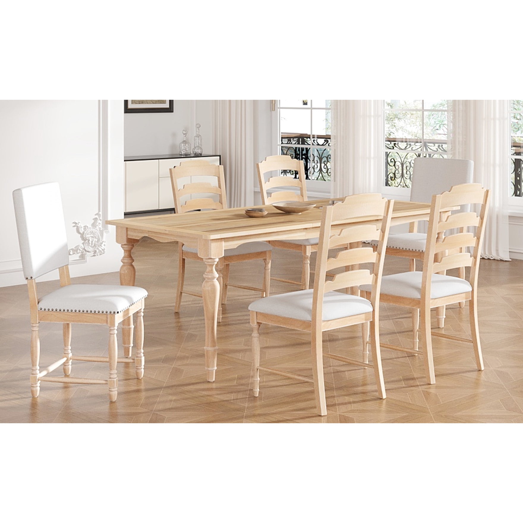 Nailhead trim accents - Table fits different meal sizes - Family ...